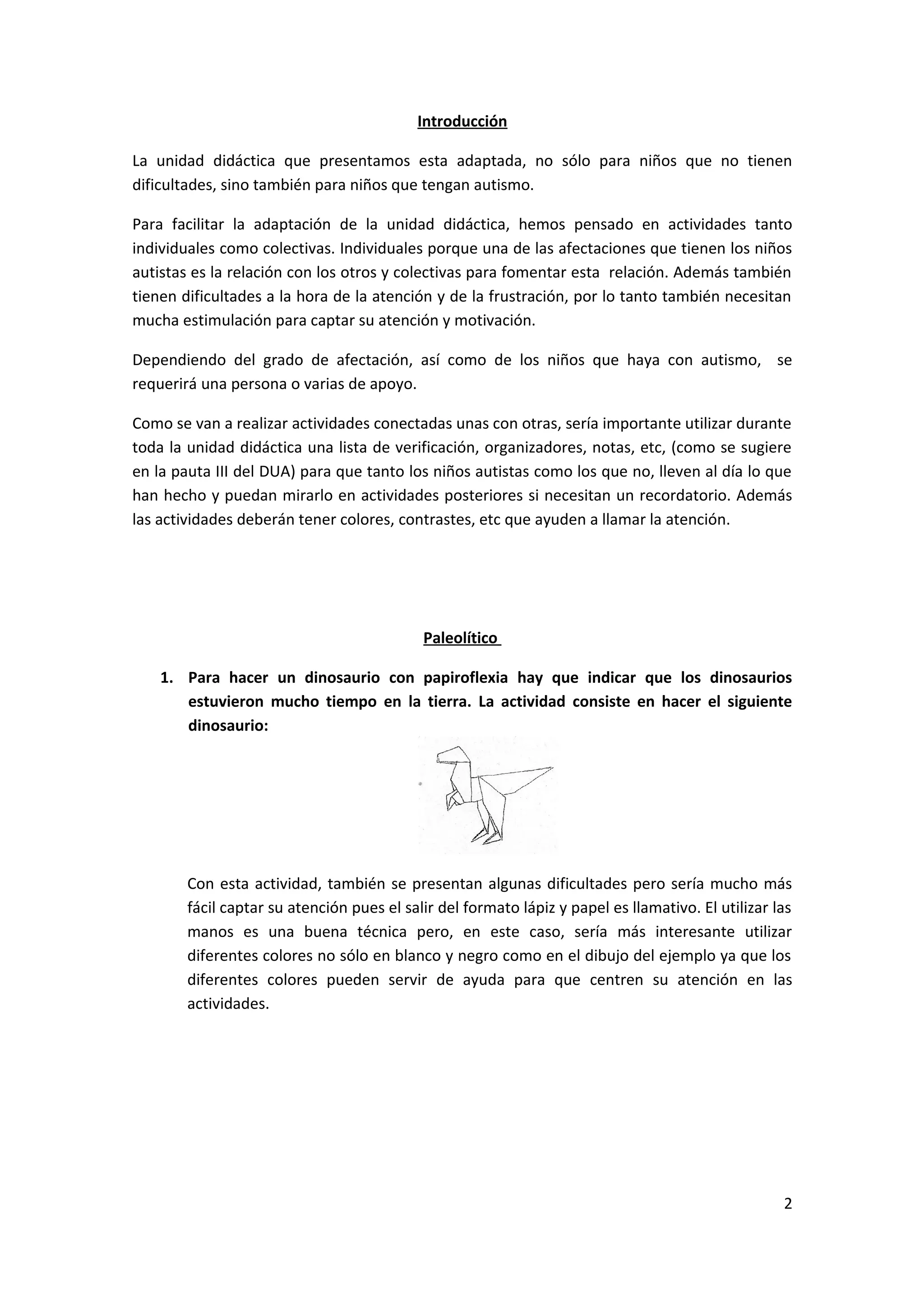 Unidad didactica: adaptación para niños autistas. | DOC