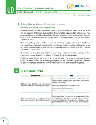 Unidad didactica cuerpo humano | PDF