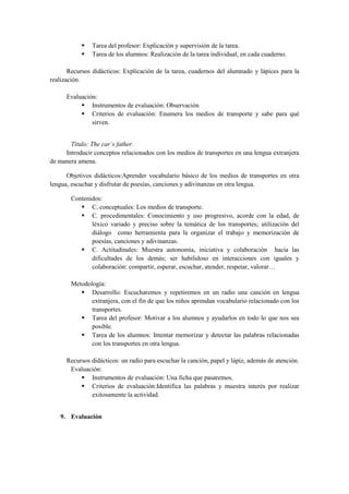 Unidad didactica los medios de transportes. | PDF