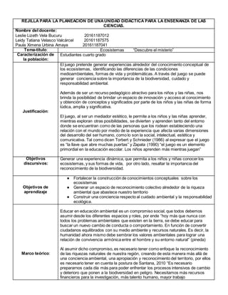 Unidad didactica salidas y juego de mesa | DOCX