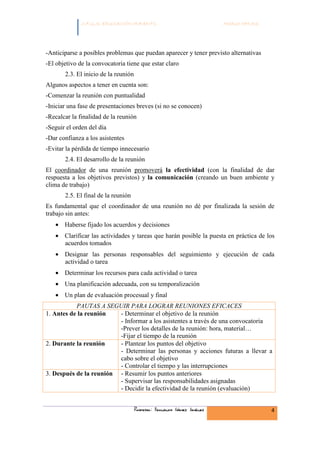 Unidad didáctica 6. LAS REUNIONES | PDF