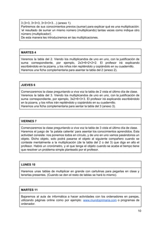 Unidad didáctica el viaje de las multiplicaciones | PDF
