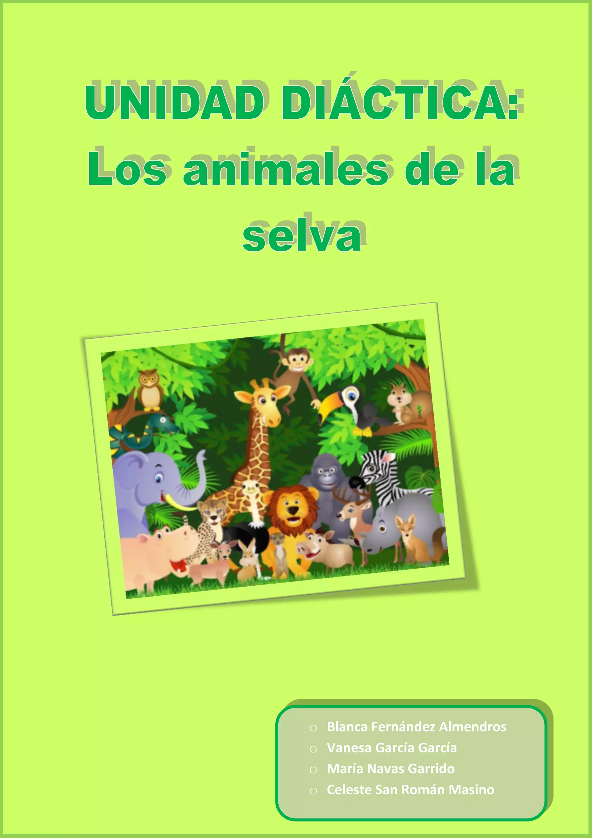 Unidad didáctica los animales de la selva | PDF