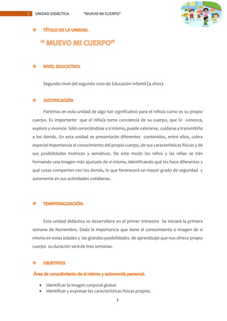 Unidad didáctica movemos el cuerpo | PDF