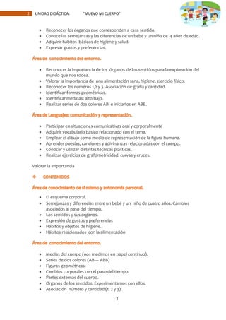Unidad didáctica movemos el cuerpo | PDF