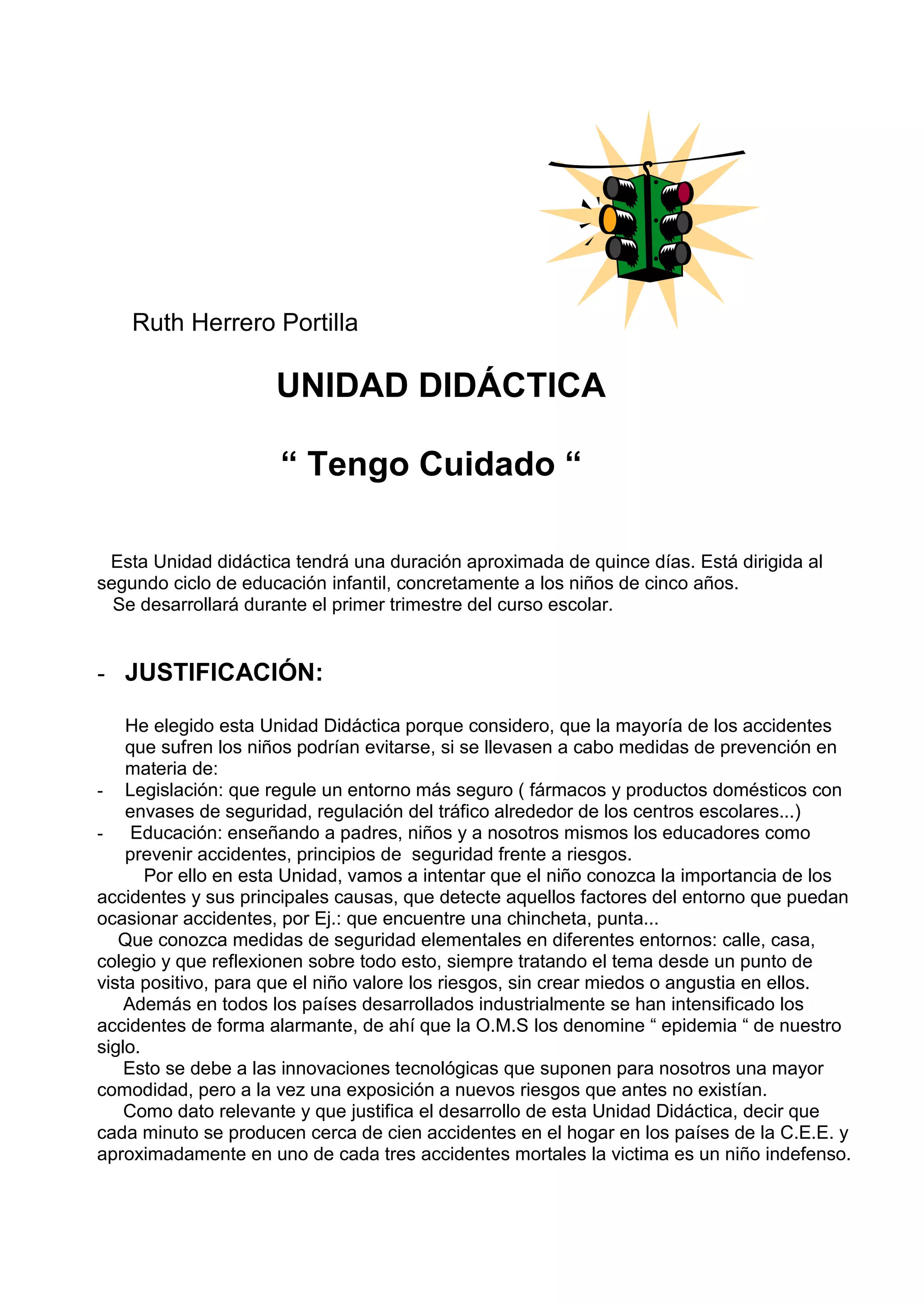 Unidad didáctica tengo cuidado | DOC