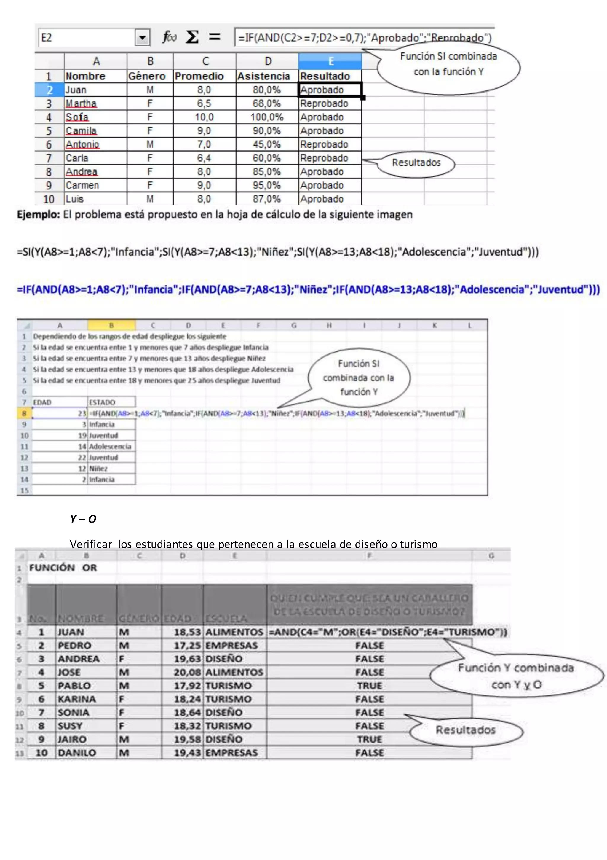 Funciones lógicas de Calc | PDF