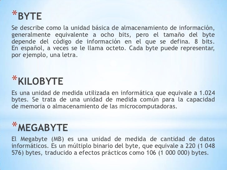 Unidades De Medida De Informacion - abstractor