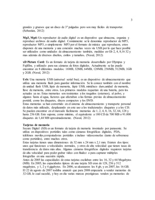 Unidades de almacenamiento con su capacidad | DOCX