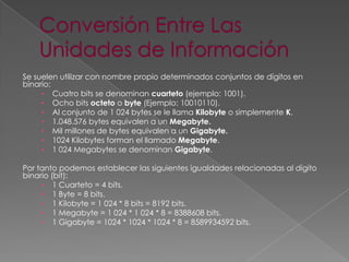 Unidades de medida de la información | PPTX