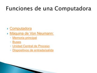 Unidades funcionales de una computadora | PPSX | Computing | Technology & Computing