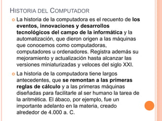 Unidad i . evolucion y definiciones | PPT | Computing | Technology ...