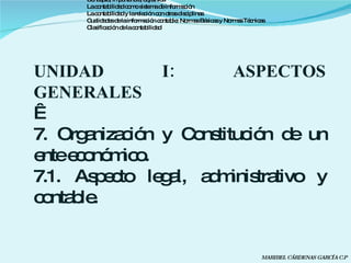 Organización y Constitución de un ente económico | PPT