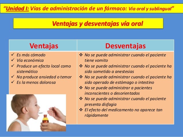 Unidad i vía oral y vía sublingual