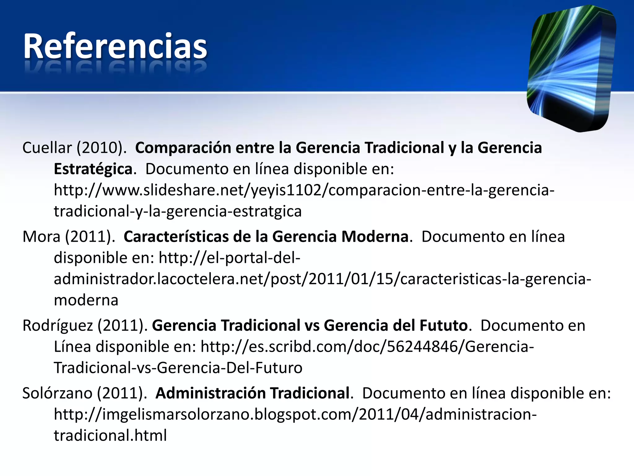 gerencia tradicional vs gerencia moderna | PDF