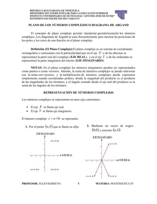 Unidad i guia de números complejos | PDF