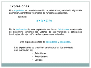 Unidad II Datos y Entidades Primitivas - Expresiones | PDF