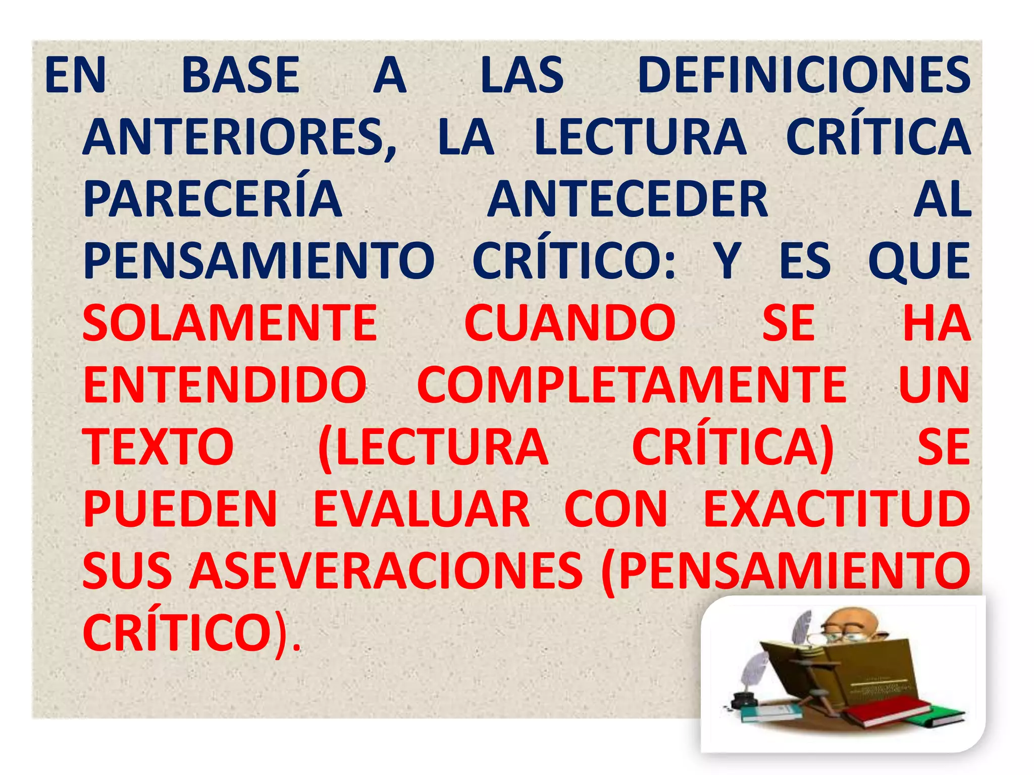 Unidad iii. comprension critica de la lectura | PPT
