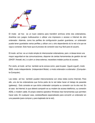 Unidad iii. configuración de redes inalámbricas. | DOCX
