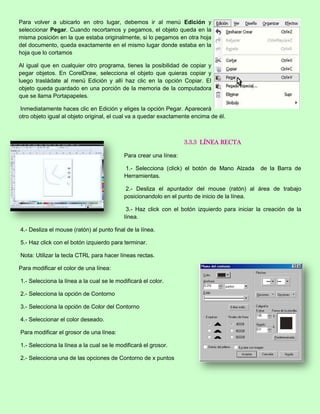 Unidad iii elementos y comandos de corel draw | DOCX