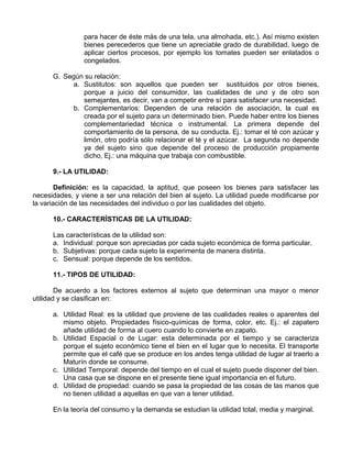 Unidad iii necesidades, bienes y utilidad | DOC