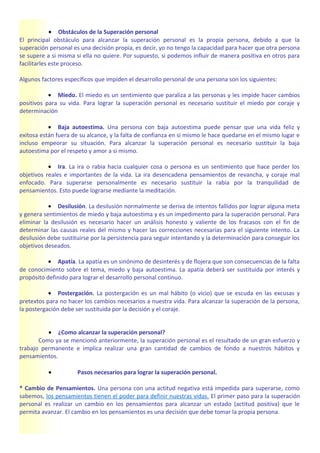 Unidad iii superación personal | DOC