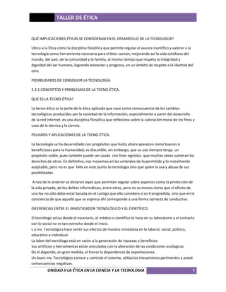 Unidad II la etica en la ciencia y la tecnologia | DOCX
