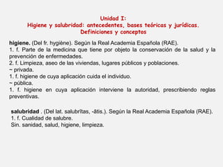 higiene y salubridad unidadi parte I.... | PPTX