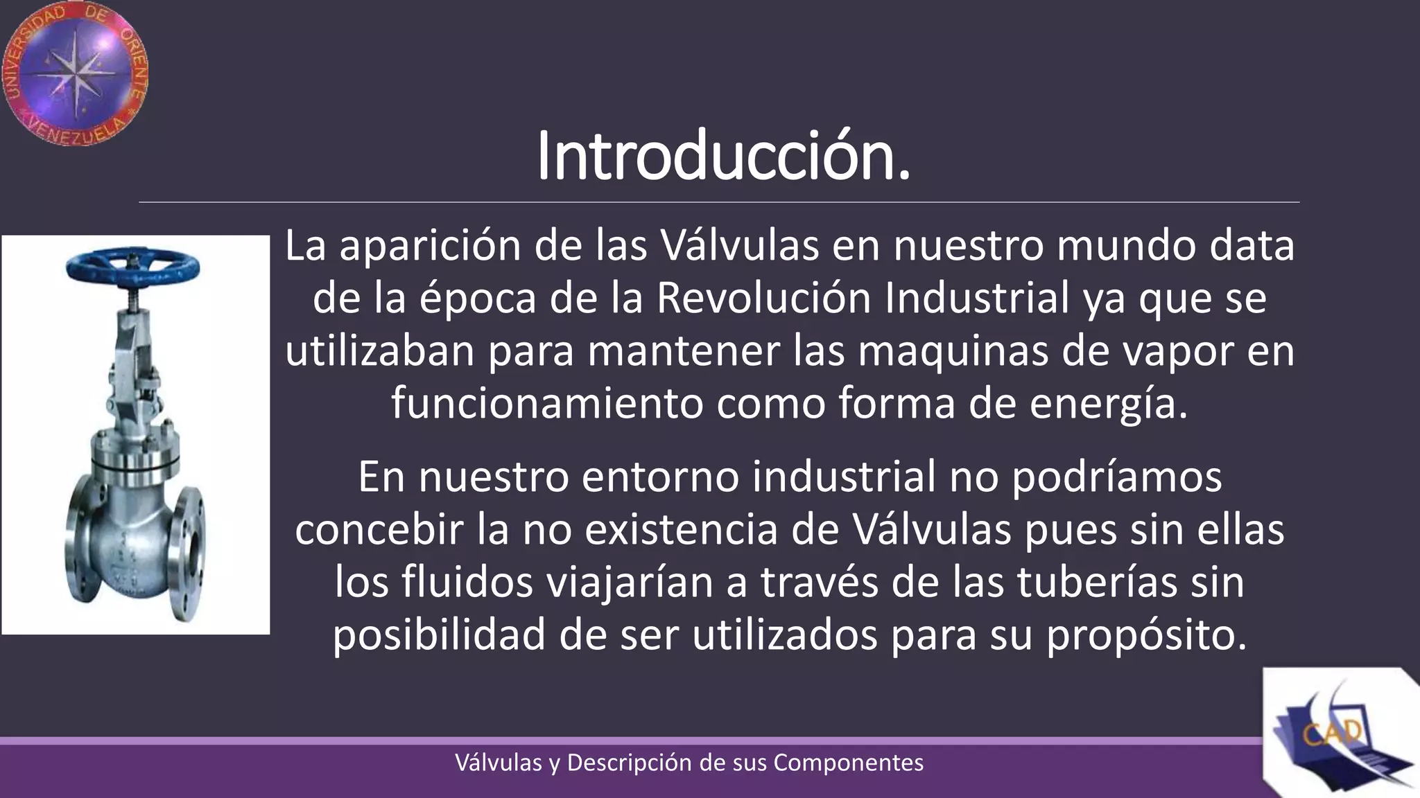 Unidad iv tema 2 válvulas y descripción de sus componentes - cad | PPT