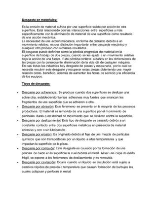 Desgaste, corrosion y sus tipos | DOCX
