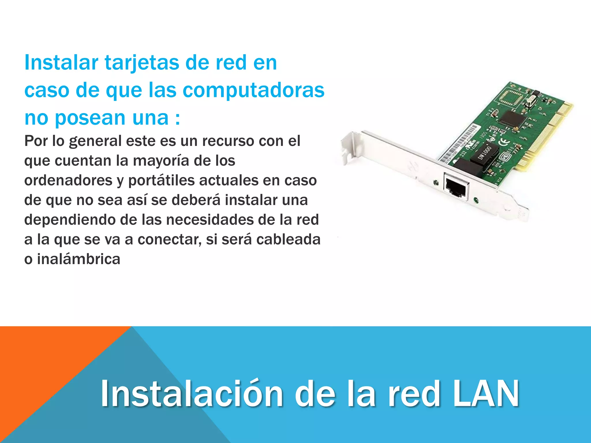 Unidad IV Instalacion de Red LAN | PPTX