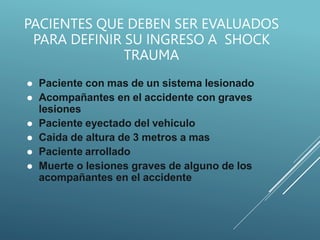 UNIDAD TRAUMA SHOCK EMREGENCIAS Y URGENCIAS | PPTX