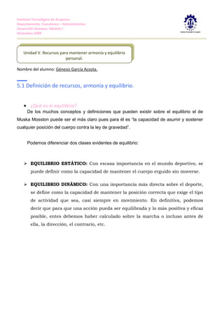 Unidad v. recursos para obtener armonia y equilibrio personal | DOC