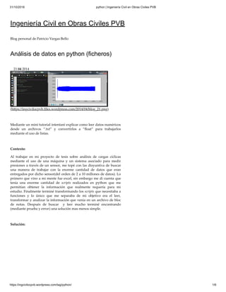 Unidad V Python e ingeniería civil en obras civiles PVB | PDF