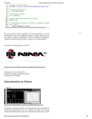 Unidad V Python e ingeniería civil en obras civiles PVB | PDF