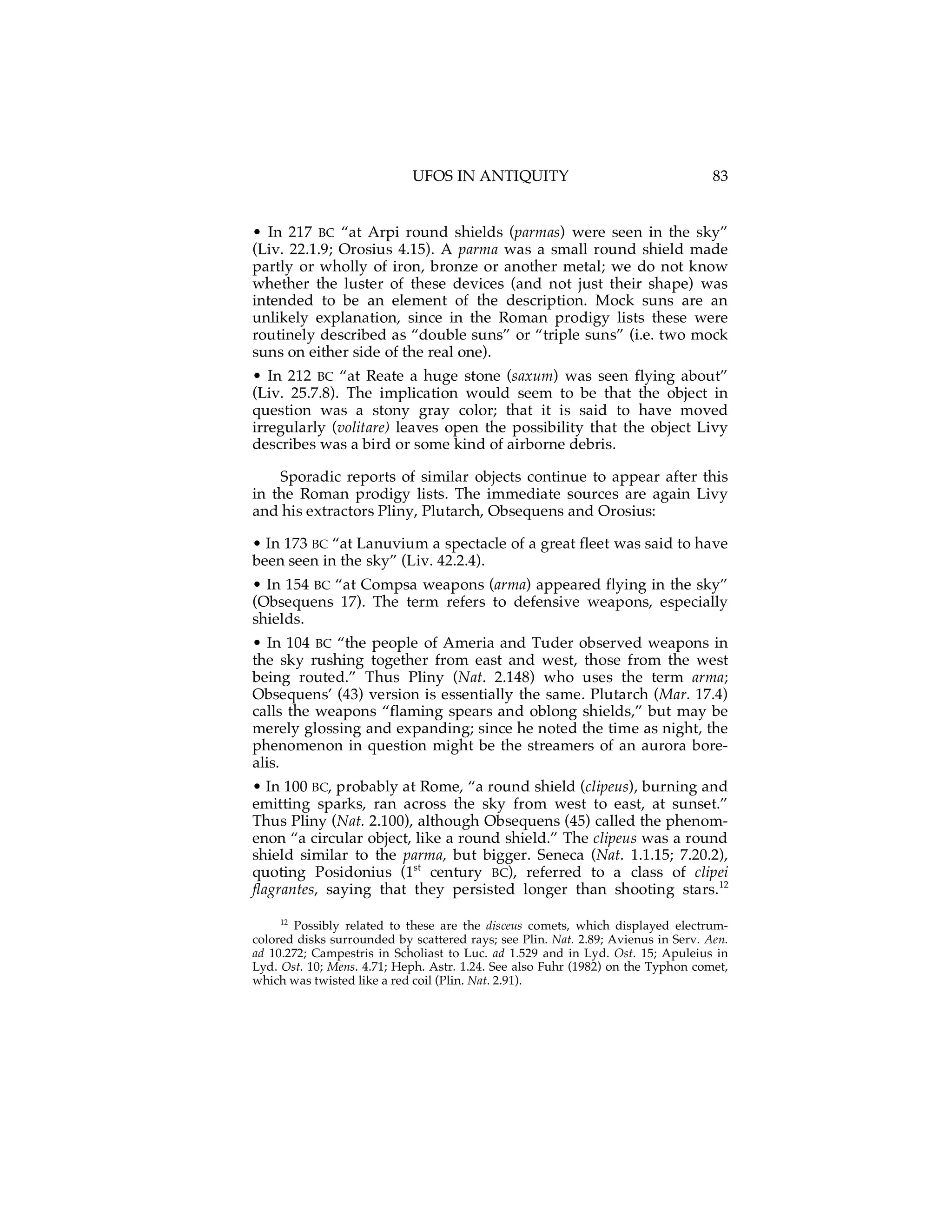 Unidentified flying objects in classical antiquity giss publications ...