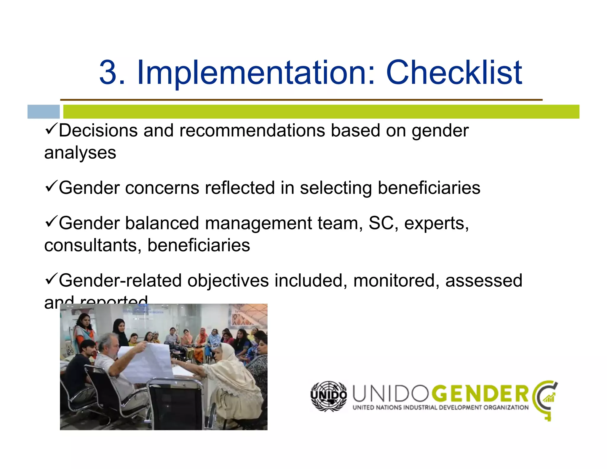 Unido Gender Mainstreaming Private Sector Development Training slides | PPT
