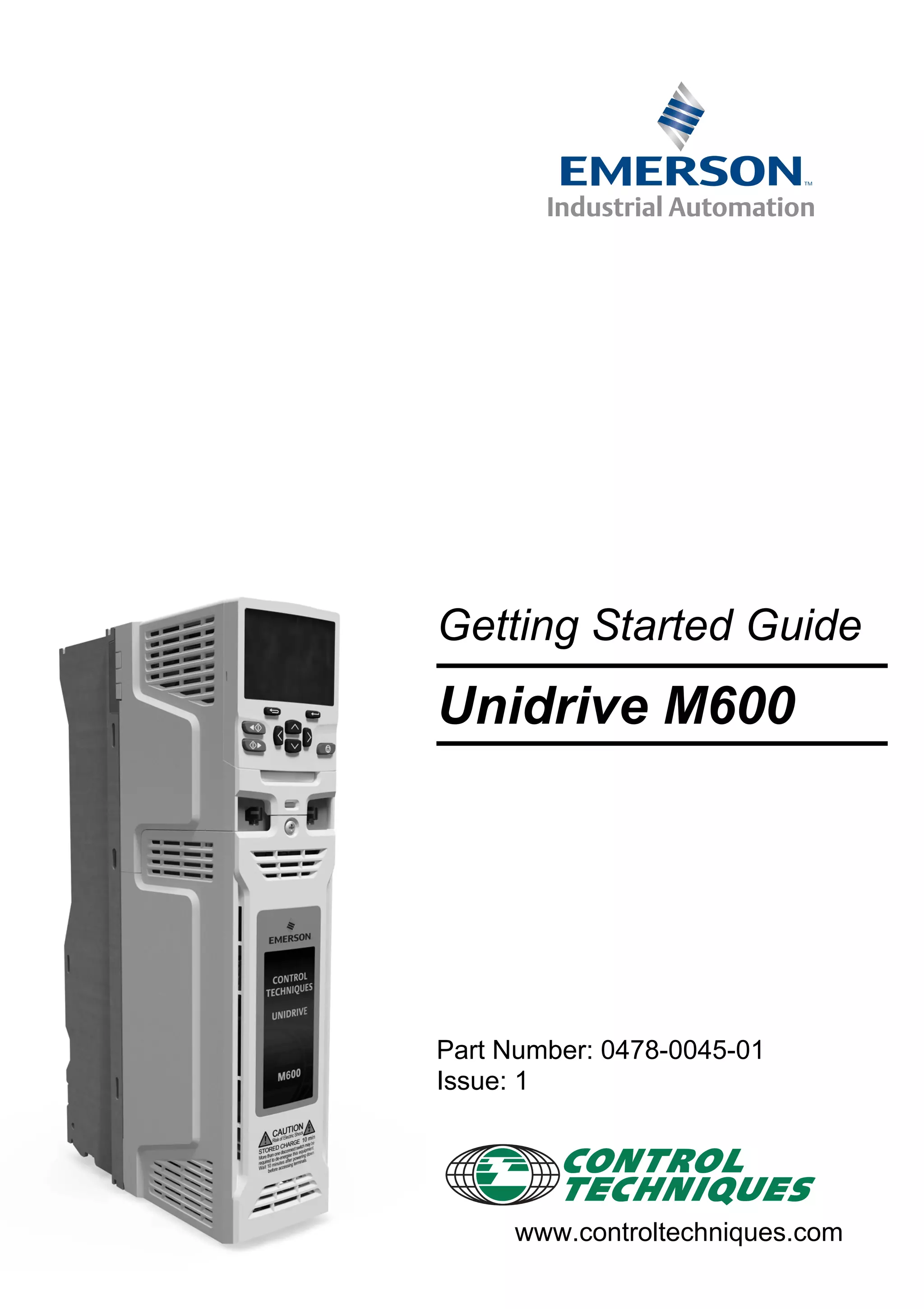 Unidrive m600 getting started guide english iss1 | PDF