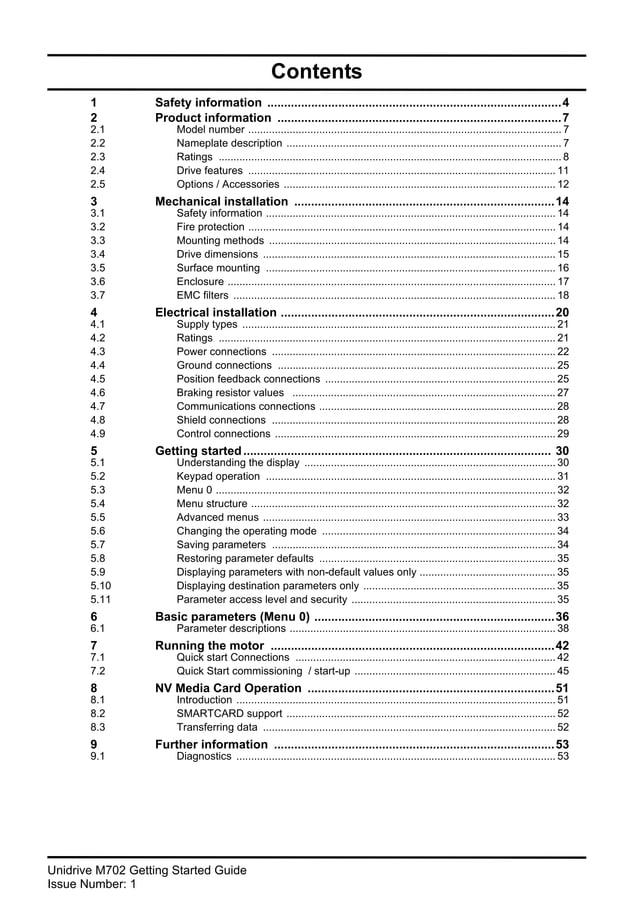 Unidrive m702 getting_startedguide_issue1_english | PDF