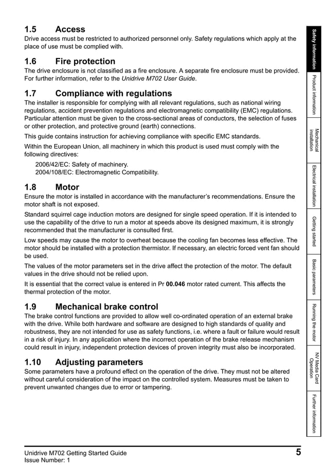 Unidrive m702 getting_startedguide_issue1_english | PDF