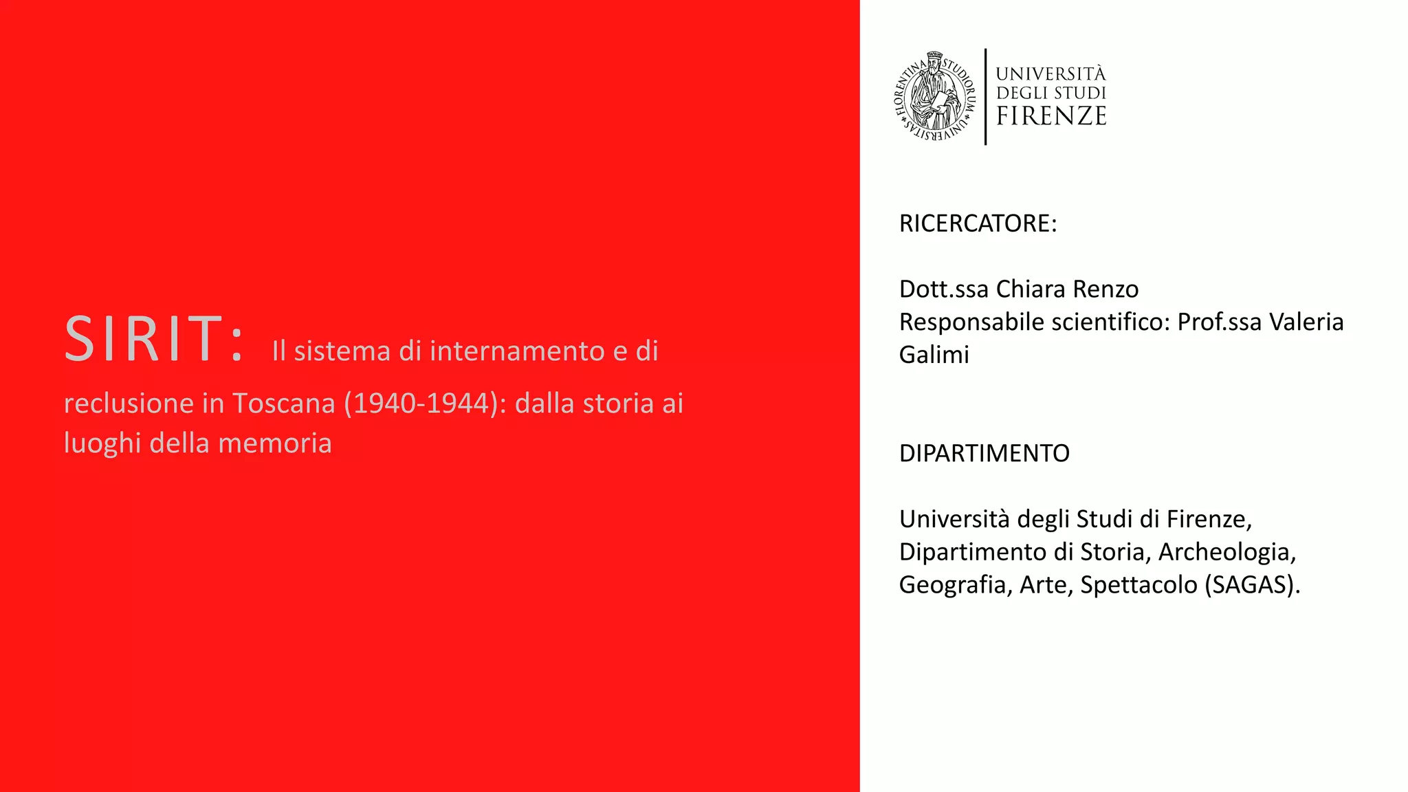 Sirit: Il sistema di internamento e di reclusione in Toscana (1940-1944 ...