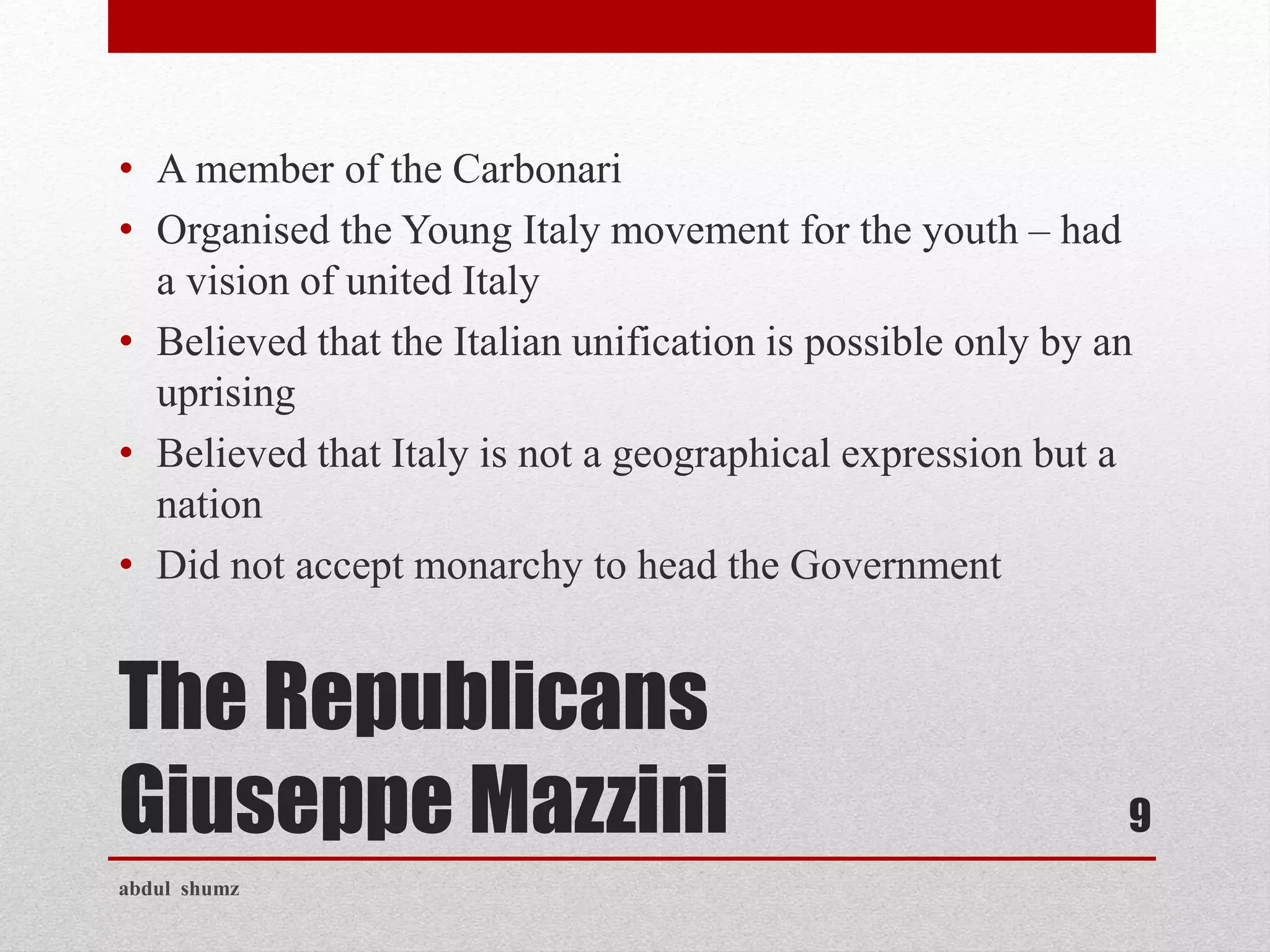 Unification of Italy, History, class 10 cbse | PDF