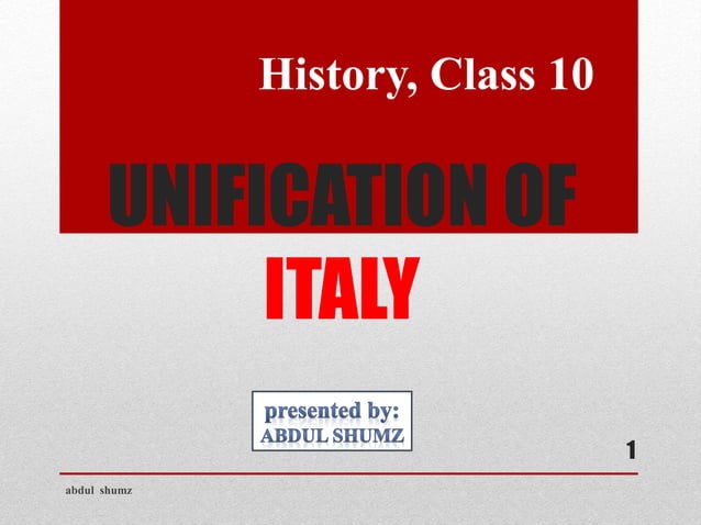 Unification of Italy, History, class 10 cbse | PDF | Europe Travel ...