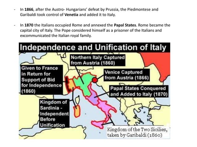Unifications of Italy and Germany | PPTX | Death, Injury, or Military ...