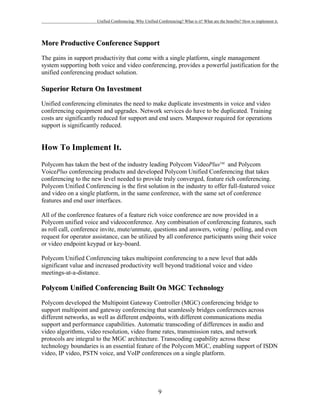 Unified Conferencing: What is it | PDF