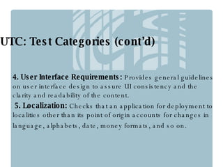 Unified Testing Criteria (UTC) | PPT | Computer Software and ...