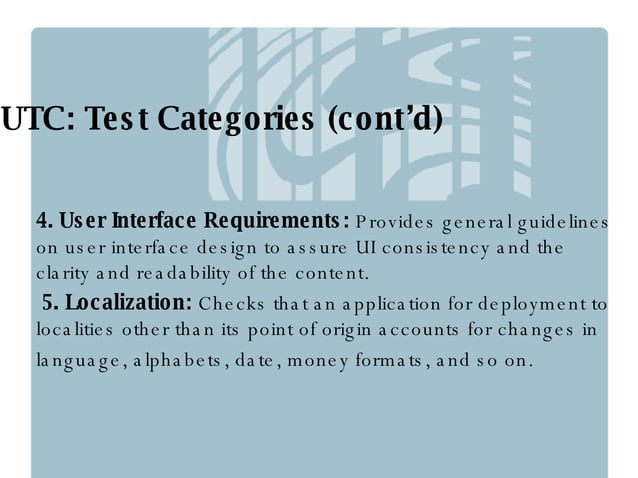 Unified Testing Criteria (UTC) | PPT | Computer Software and ...
