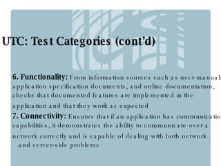 Unified Testing Criteria (UTC) | PPT | Computer Software and ...