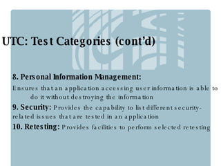 Unified Testing Criteria (UTC) | PPT | Computer Software and ...