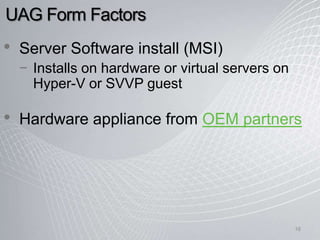 Microsoft Forefront - Unified Access Gateway (UAG) Presentation | PPT
